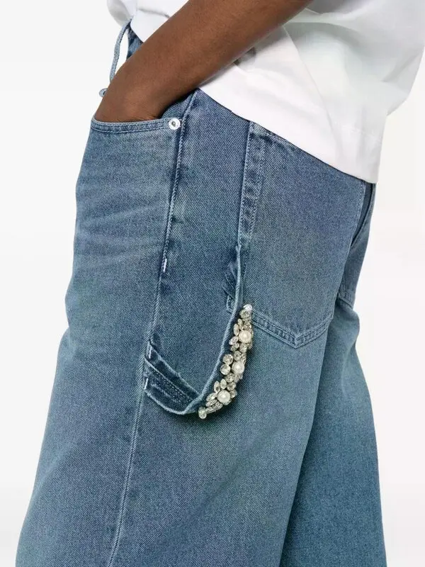 Simone Rocha Cuffed Straight Leg Jeans - Blue