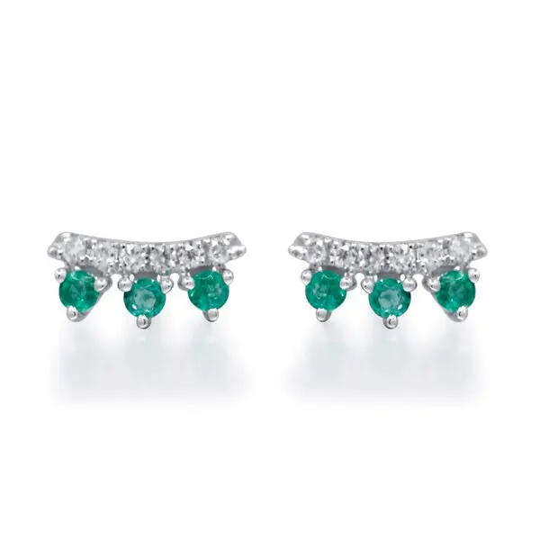 MYGEMMA White Gold Emerald And Diamond Earrings - White_gold