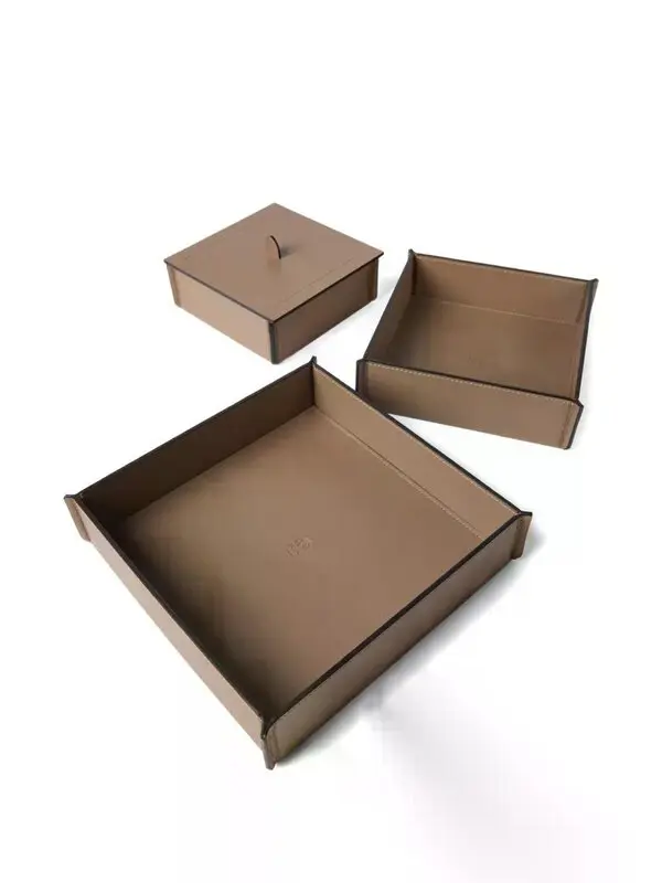 Brunello Cucinelli Leather Organiser Boxes - Brown