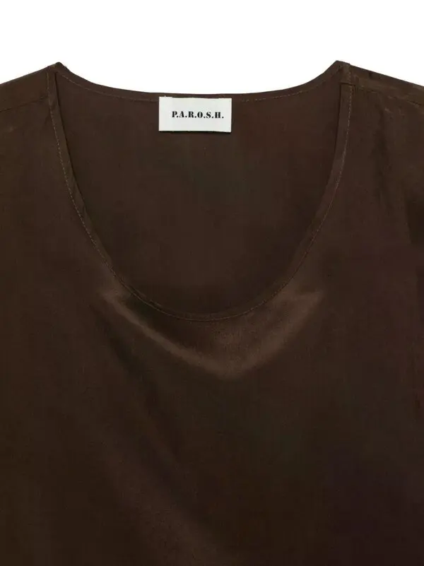 P.a.r.o.s.h Saxon Short-sleeve Blouse - Brown