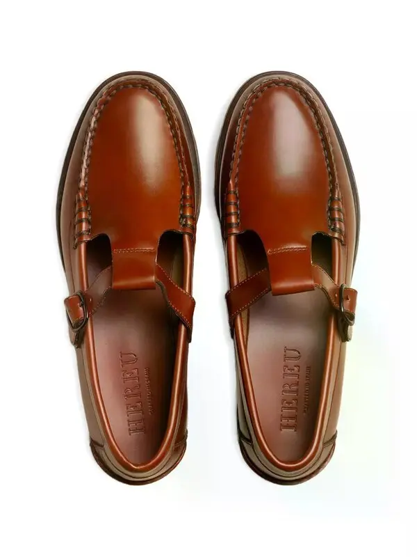 Hereu Alber T-bar Loafers - Brown