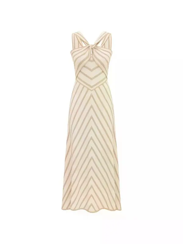 Zimmermann Striped Knotted Midi Dress