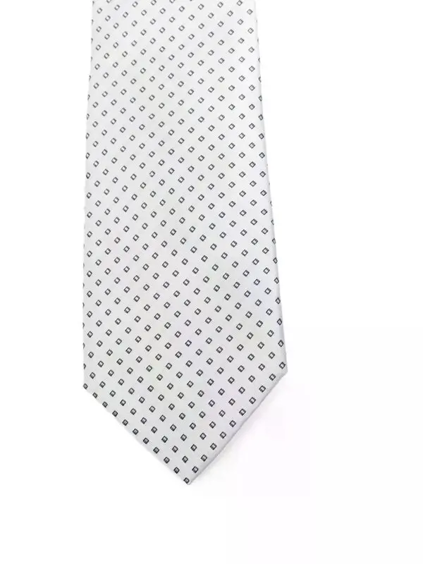 Canali Patterned Neck Tie - Grey