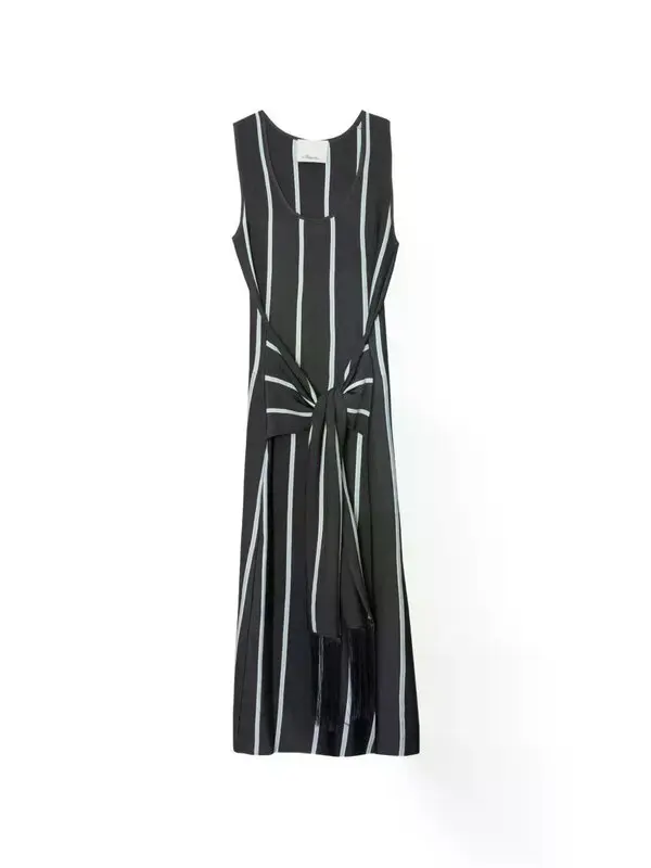 3.1 Phillip Lim Striped Tassel Midi Dress - Grey