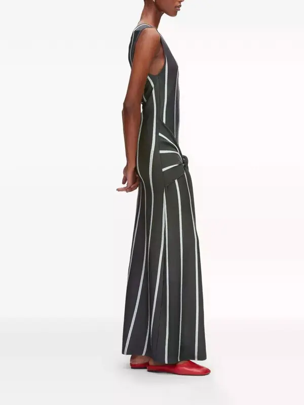 3.1 Phillip Lim Striped Tassel Midi Dress - Grey