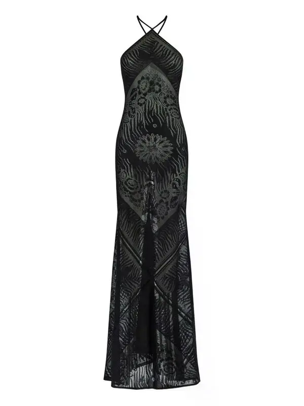 Roberto Cavalli Patterned Jacquard Maxi Dress