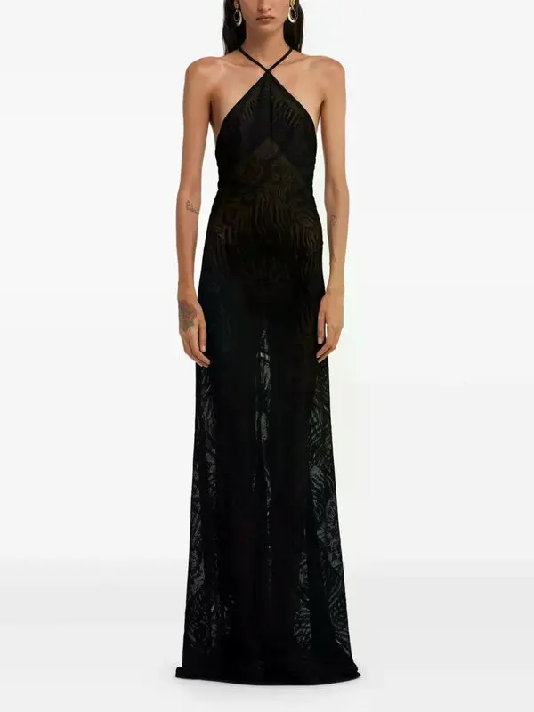 Roberto Cavalli Patterned Jacquard Maxi Dress