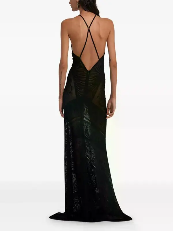 Roberto Cavalli Patterned Jacquard Maxi Dress