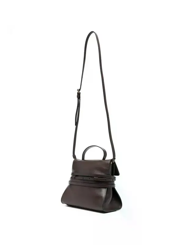 Moschino Buckle Leather Mini Bag - Brown