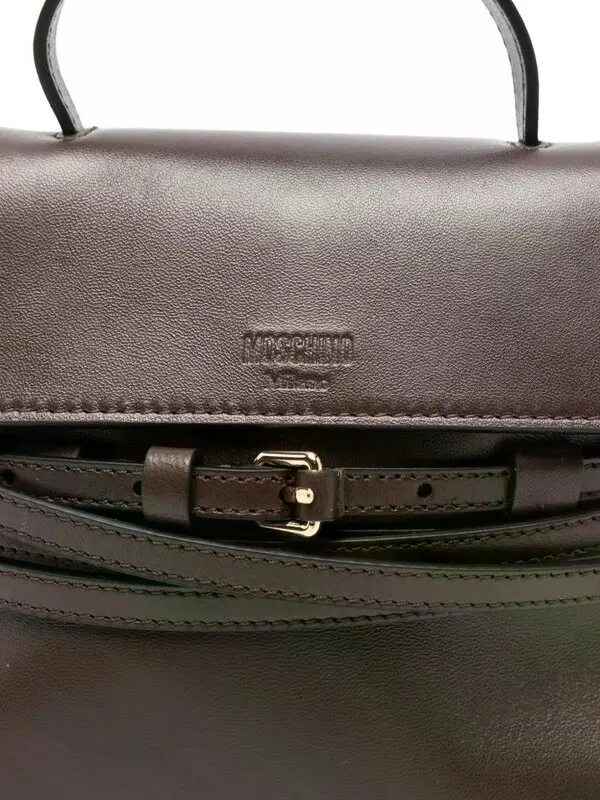 Moschino Buckle Leather Mini Bag - Brown