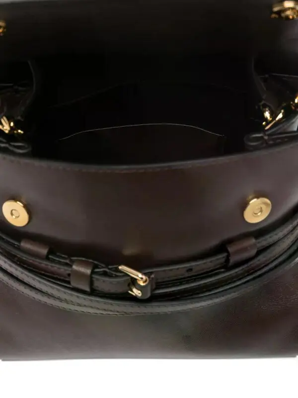 Moschino Buckle Leather Mini Bag - Brown