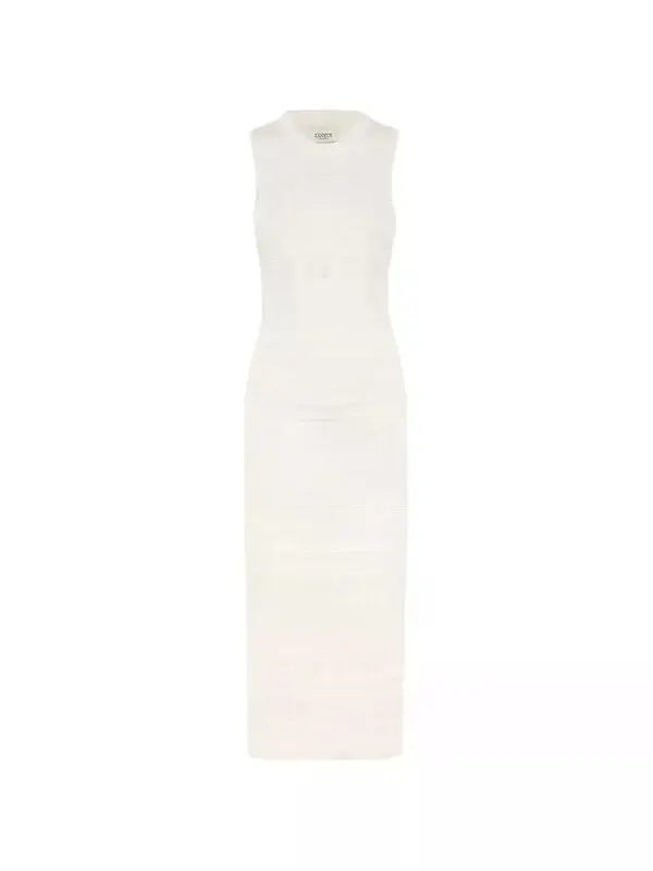 LANEUS Open-back Knitted Dress - Neutrals