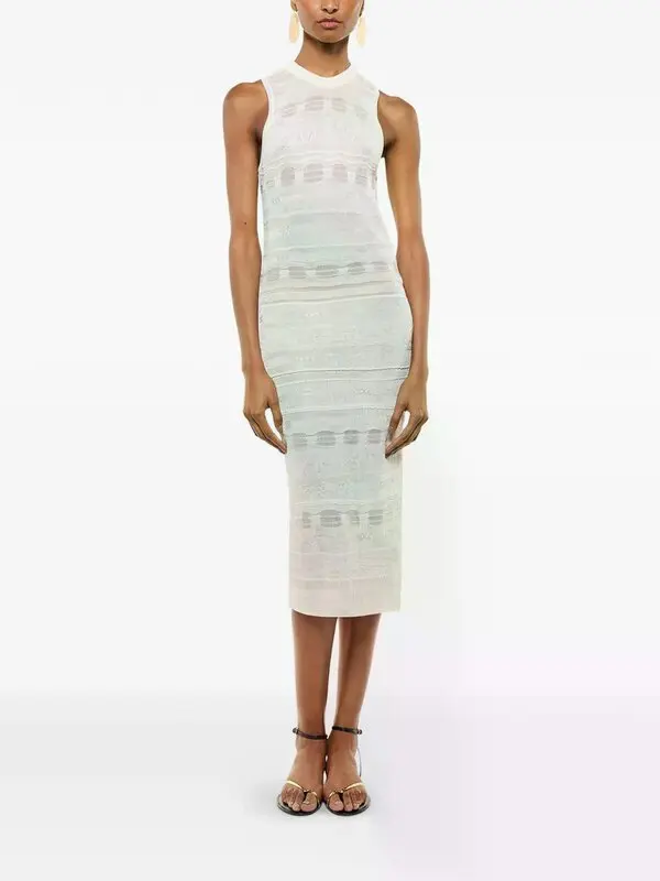 LANEUS Open-back Knitted Dress - Neutrals