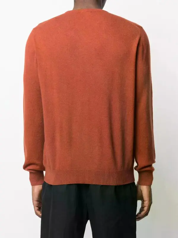 Malo Crew Neck Cashmere Jumper - Orange