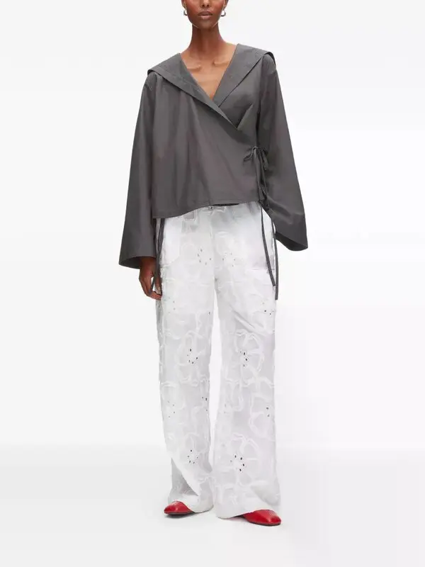 3.1 Phillip Lim Wide Collar Tie Blouse - Grey