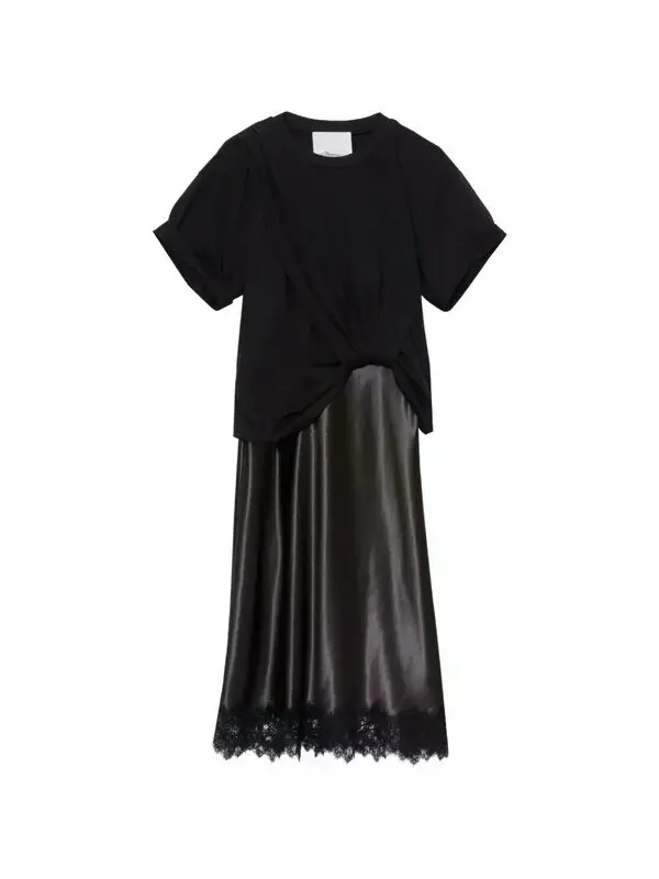 3.1 Phillip Lim Knot Lace Trim Midi Dress