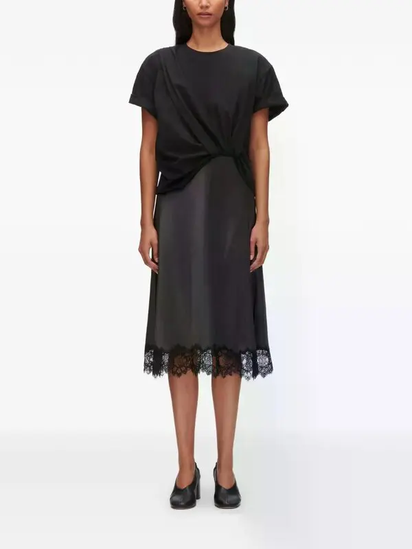 3.1 Phillip Lim Knot Lace Trim Midi Dress
