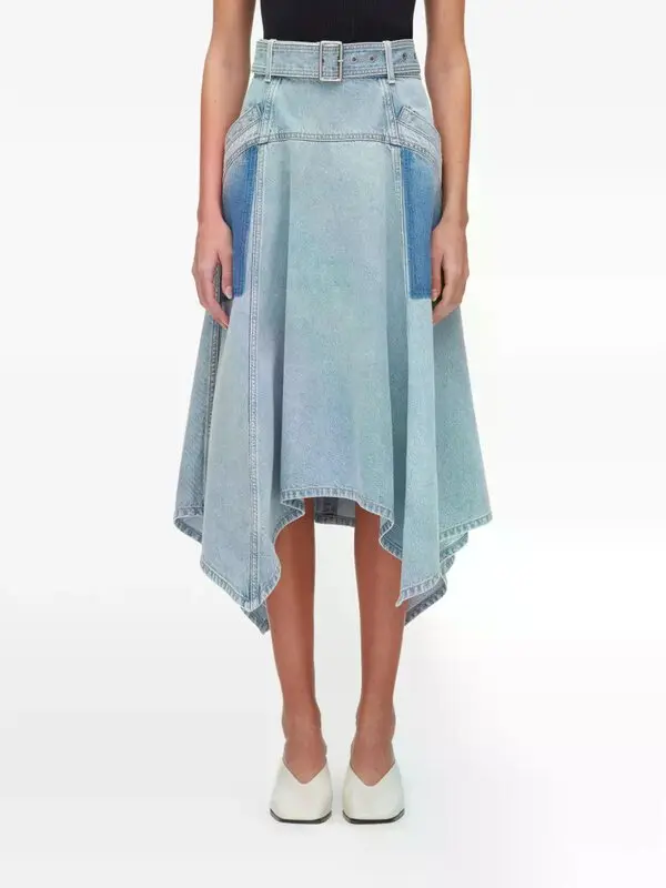 3.1 Phillip Lim Patchwork Belted Midi Skirt