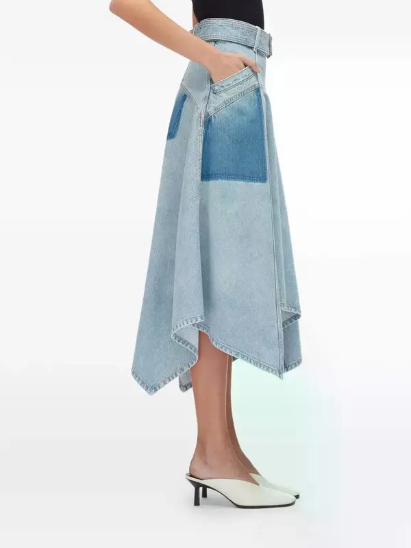 3.1 Phillip Lim Patchwork Belted Midi Skirt