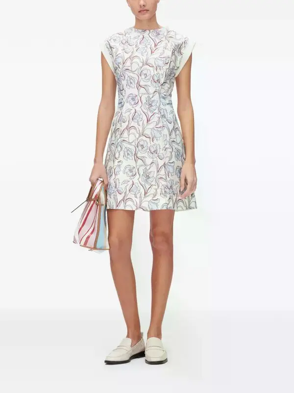 3.1 Phillip Lim Floral Tie Back Mini Dress - White