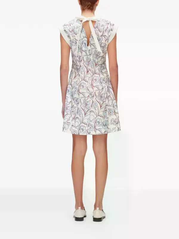 3.1 Phillip Lim Floral Tie Back Mini Dress - White