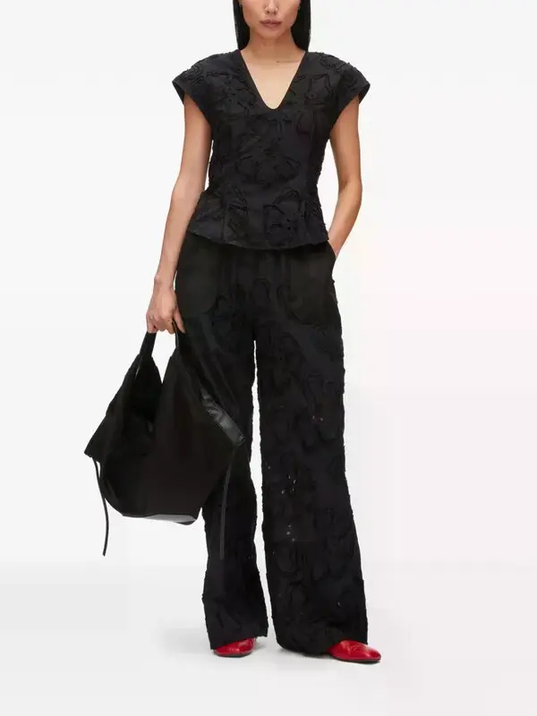 3.1 Phillip Lim Floral V-neck Blouse - Black