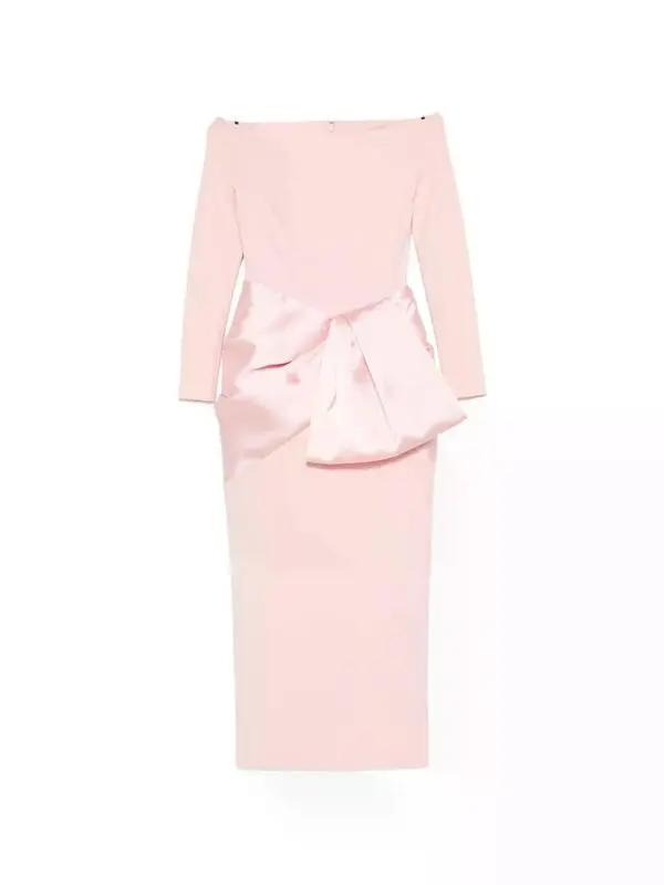 Solace London Rhianne Long-sleeve Midi Dress - Pink