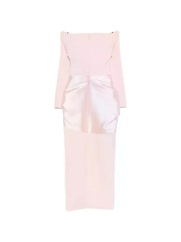 Solace London Rhianne Long-sleeve Midi Dress - Pink