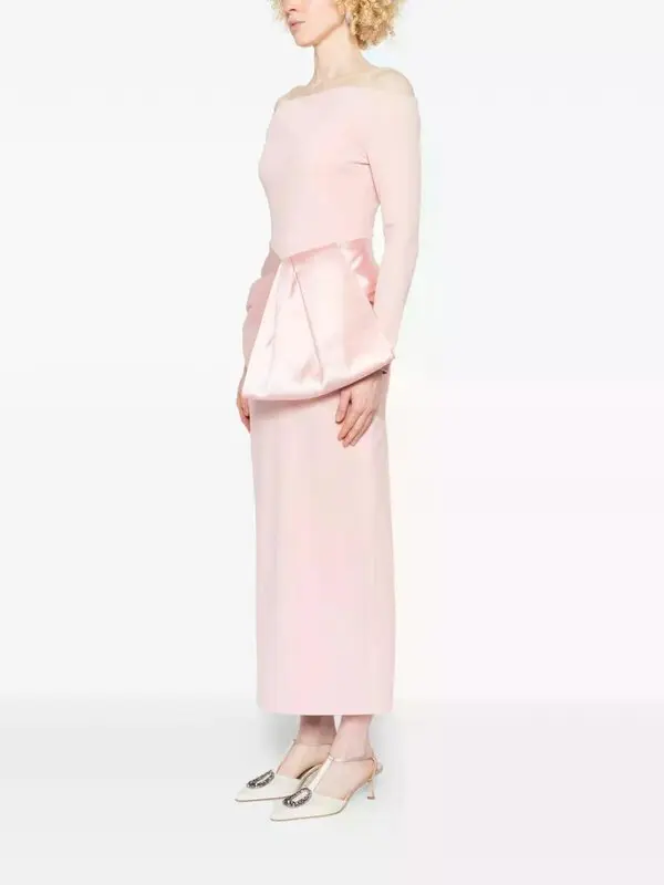 Solace London Rhianne Long-sleeve Midi Dress - Pink