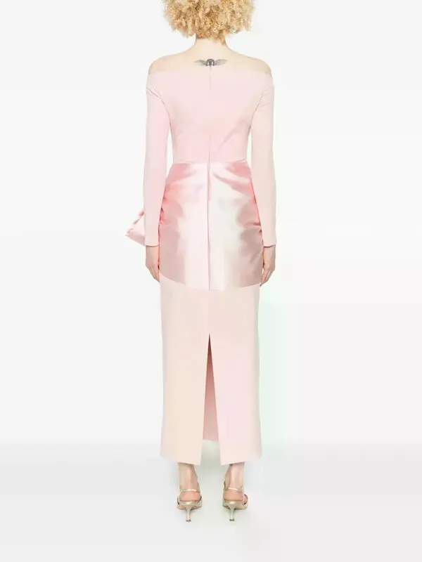 Solace London Rhianne Long-sleeve Midi Dress - Pink