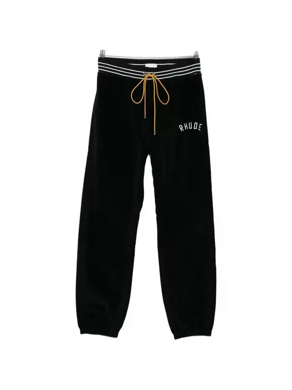 Rhude Logo Velour Track Pants - Black