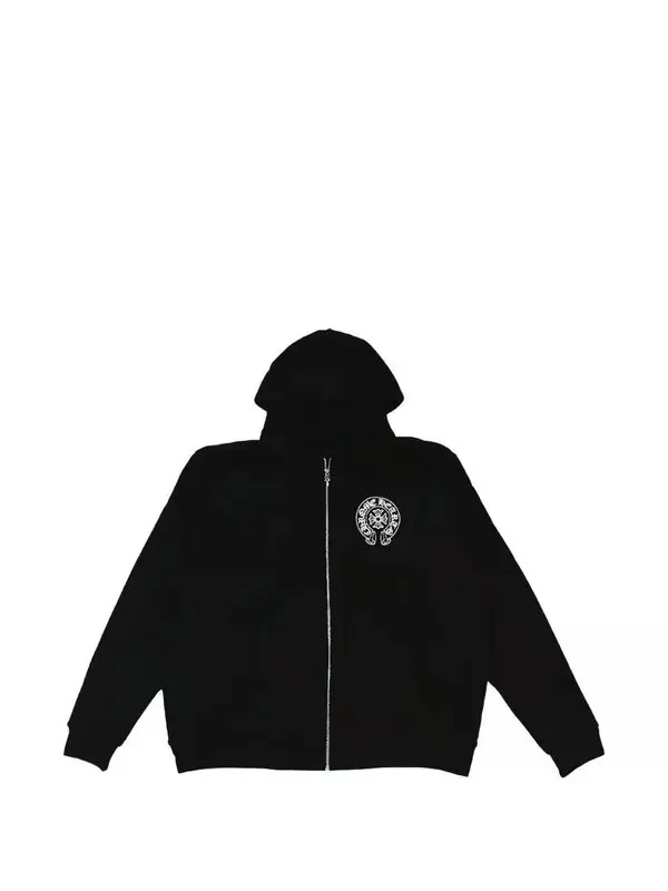 Chrome Hearts Horseshoe-logo Zip-up Hoodie - Black