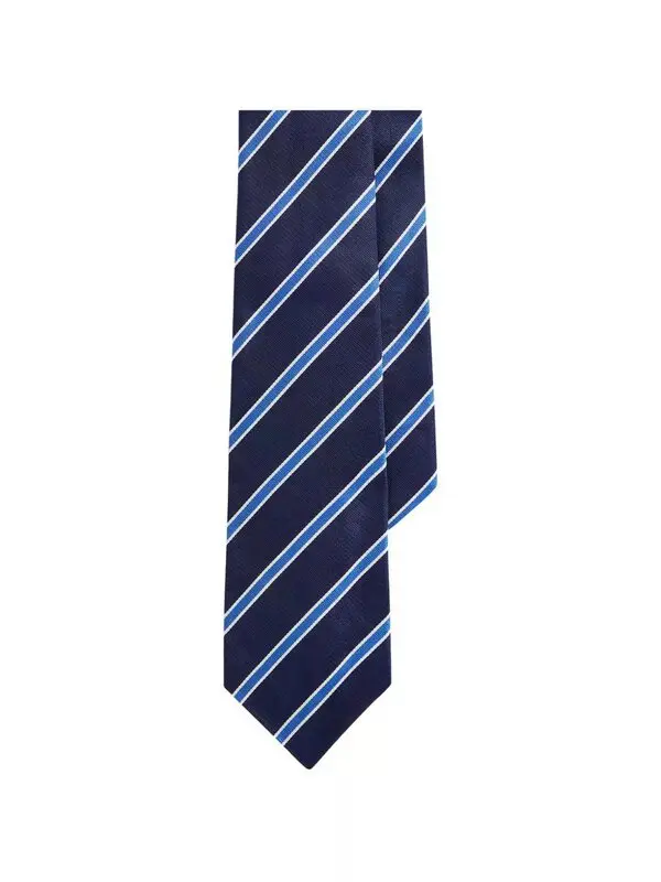 Ralph Lauren Purple Label Striped Neck Tie - Blue