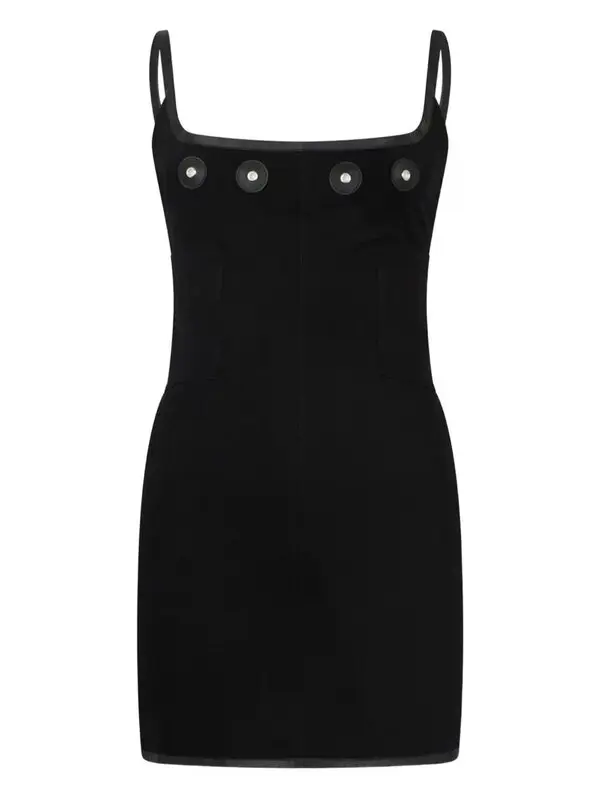 Dsquared2 Studded Square Neck Spaghetti Strap Dress