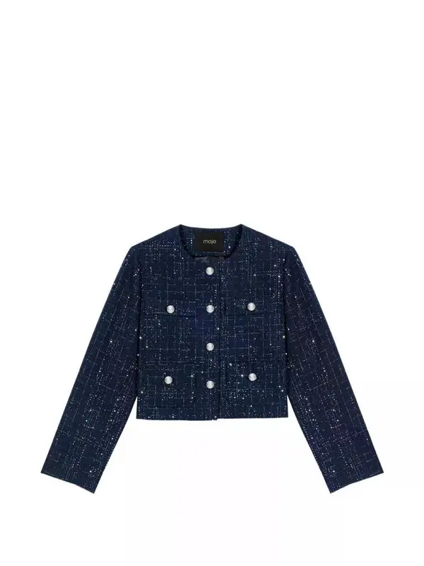 Maje Buttoned Tweed Blazer
