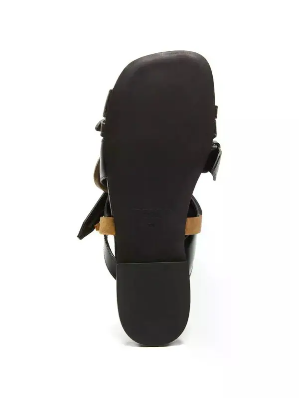 Acne Studios Leather Strappy Buckled Sandals - Black