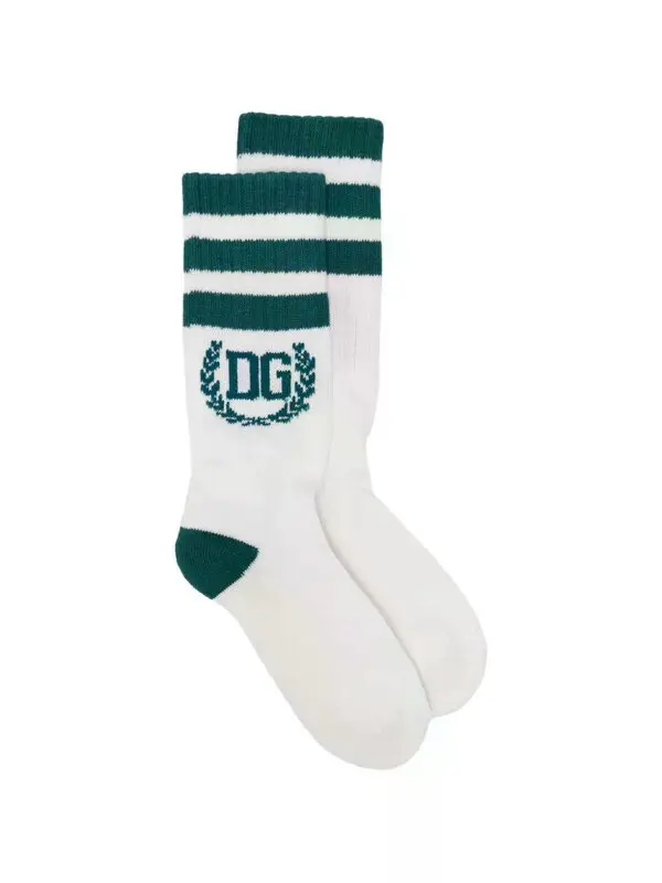 Dolce & Gabbana Striped Socks - White