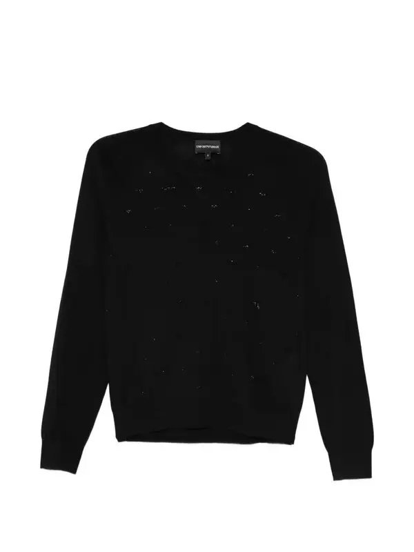 Emporio Armani Embellished Sweater - Black