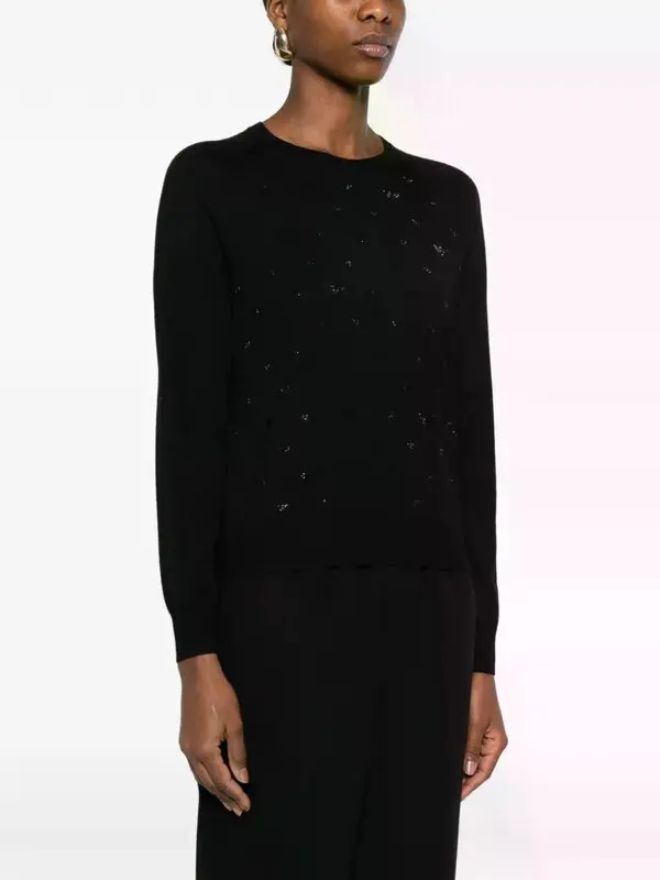 Emporio Armani Embellished Sweater - Black