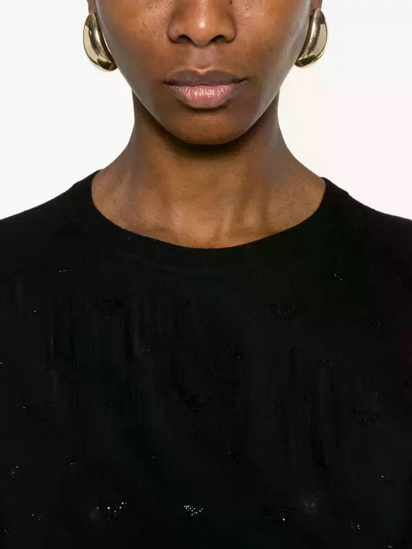 Emporio Armani Embellished Sweater - Black