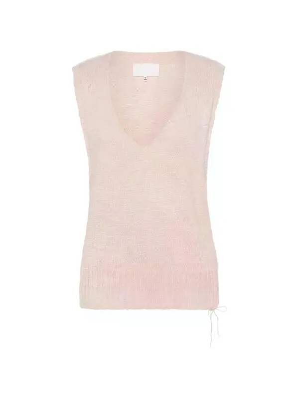 MAISON MARGIELA Ribbed V-neck Vest - Pink