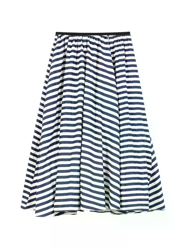 Maje Striped A-line Skirt - Blue