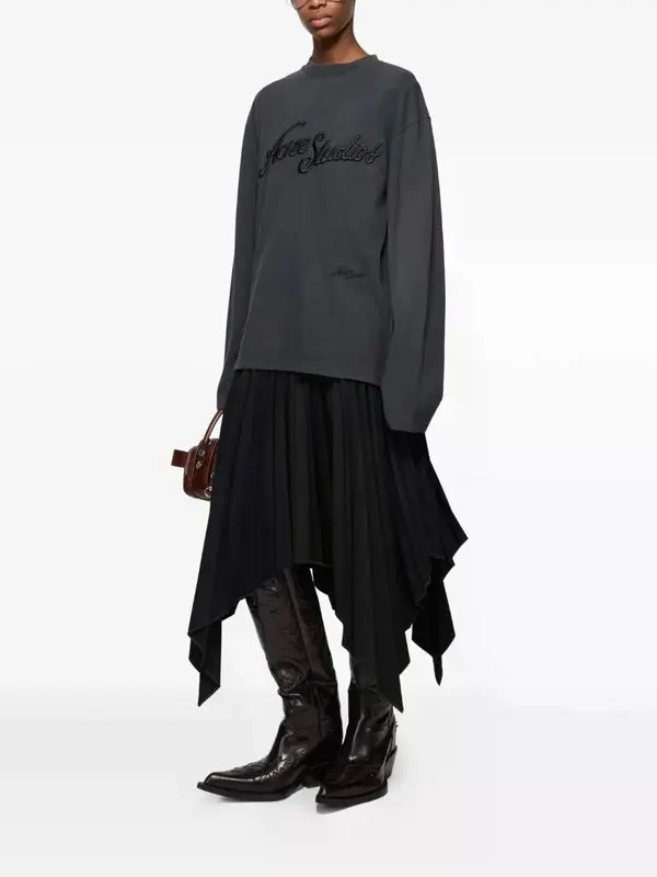 Acne Studios Embroidered Logo Long Sleeve T-shirt