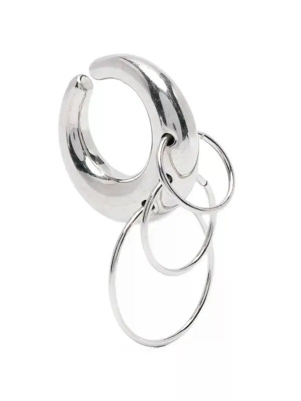 PANCONESI Tone Hoop Earrings - Silver