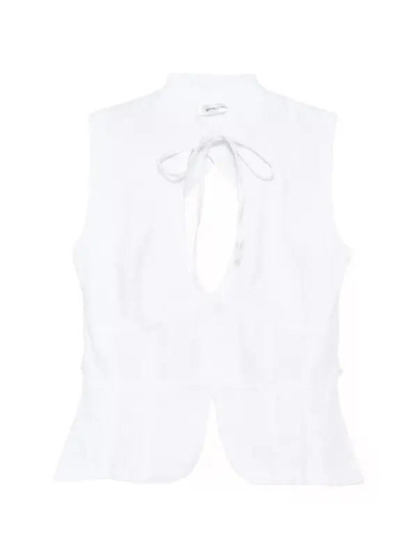 Gimaguas Tie-front Sleeveless Top - White