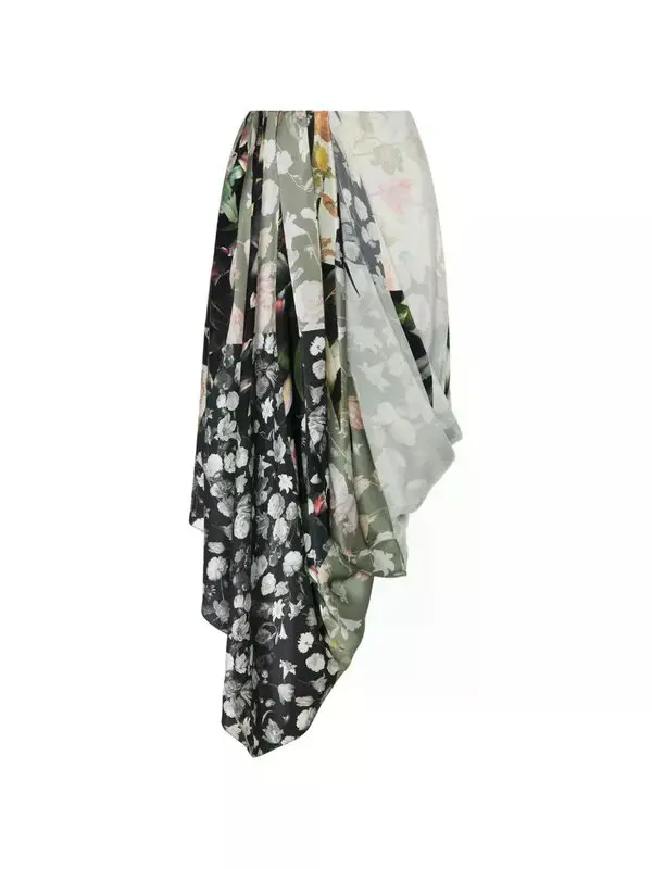 MAISON MARGIELA Floral Draped Skirt - Black