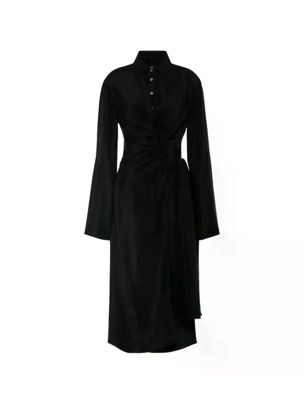 MAISON MARGIELA Twisted Draped Shirt Dress - Black