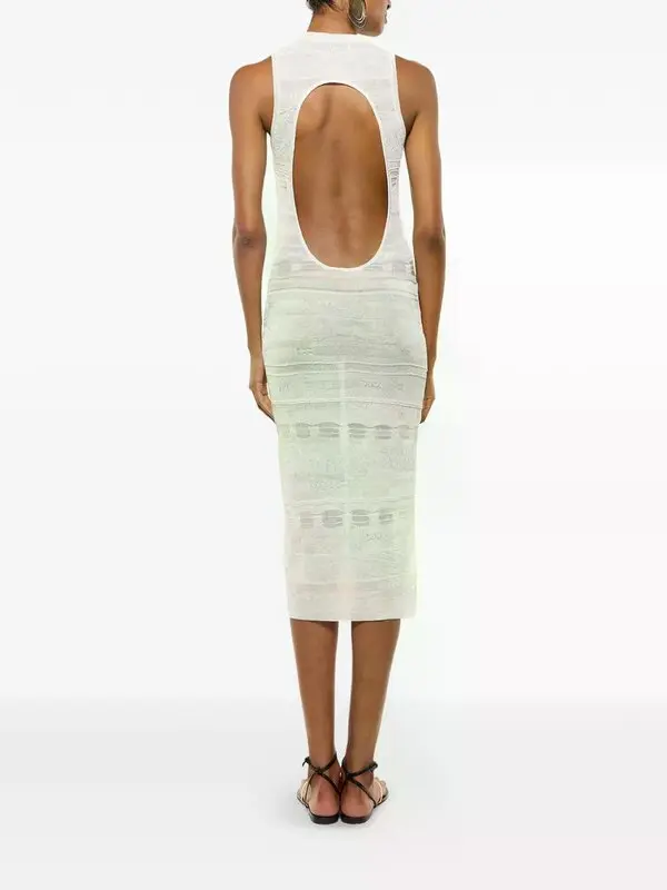 LANEUS Open-back Knitted Dress - Neutrals