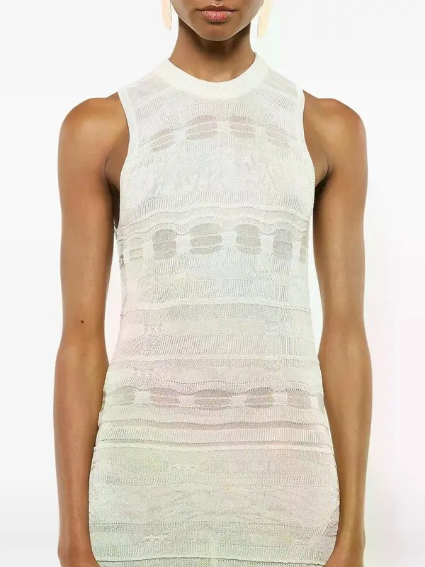 LANEUS Open-back Knitted Dress - Neutrals
