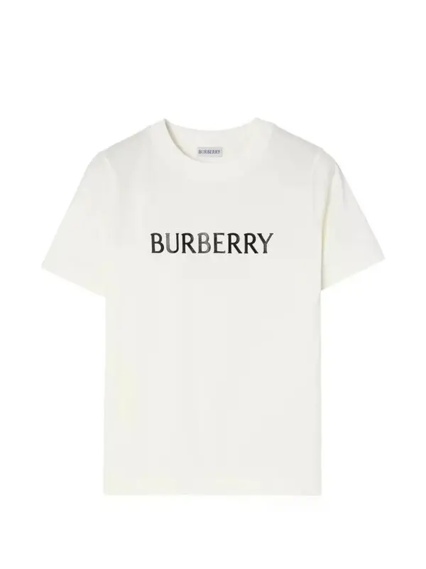 Burberry Logo Cotton T-shirt - Neutrals